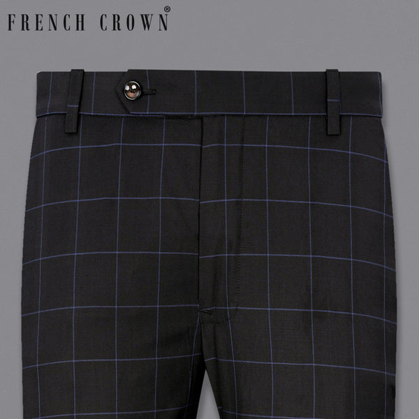 Thunder Checks-Plaid Regular Fit Terry Rayon Pants For Men