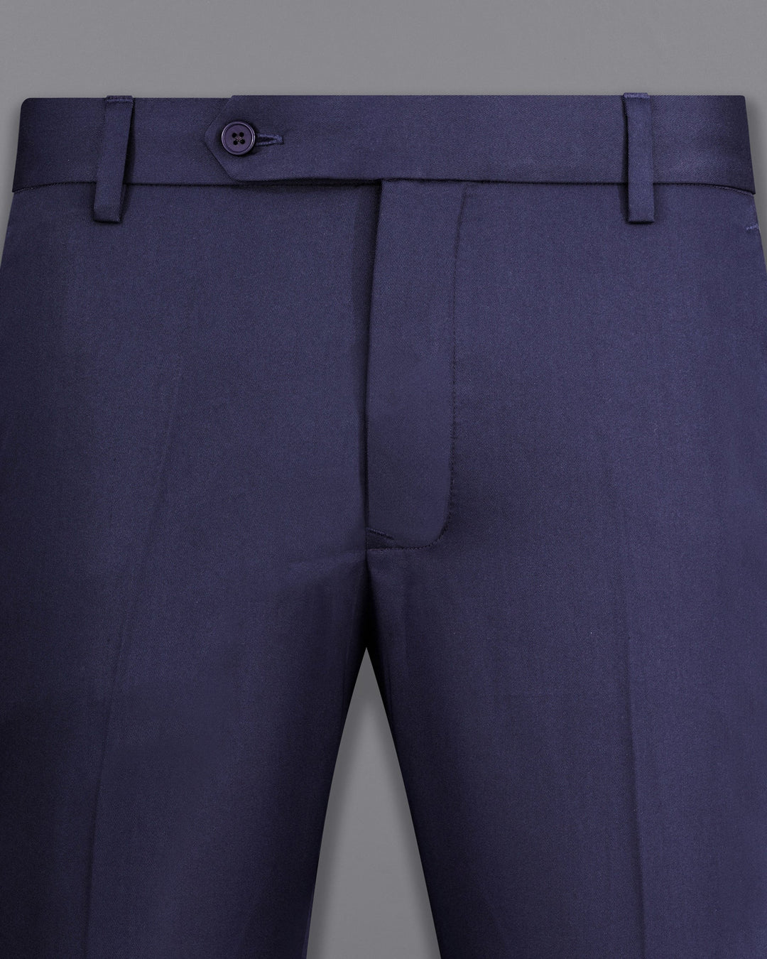 Bleached Cedar Blue Plain-Solid Regular Fit Terry Rayon Pant For Men