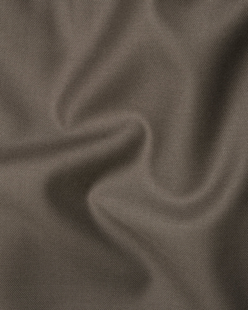 Tobacco Brown Textured Premium Terry-Rayon Pant For Men