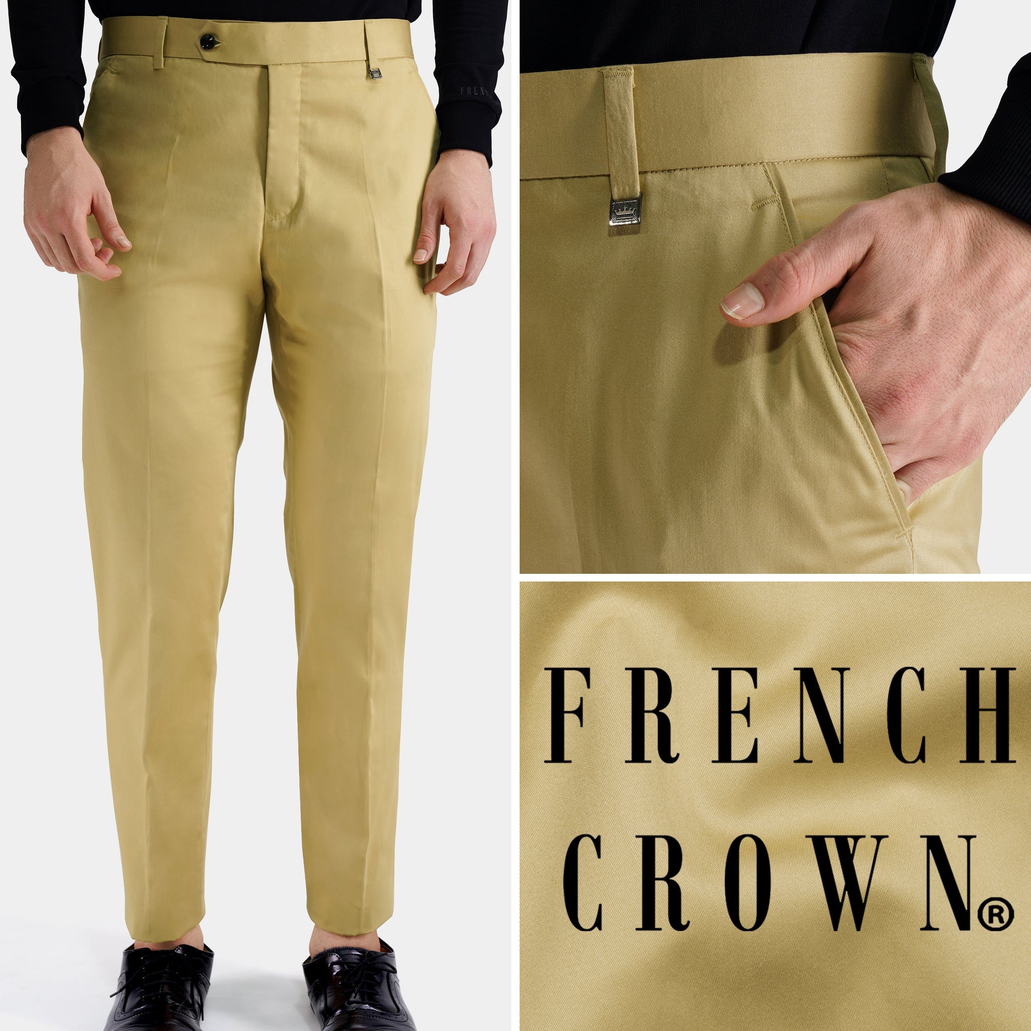 Apache Brown Textured Premium Cotton Pant For Men