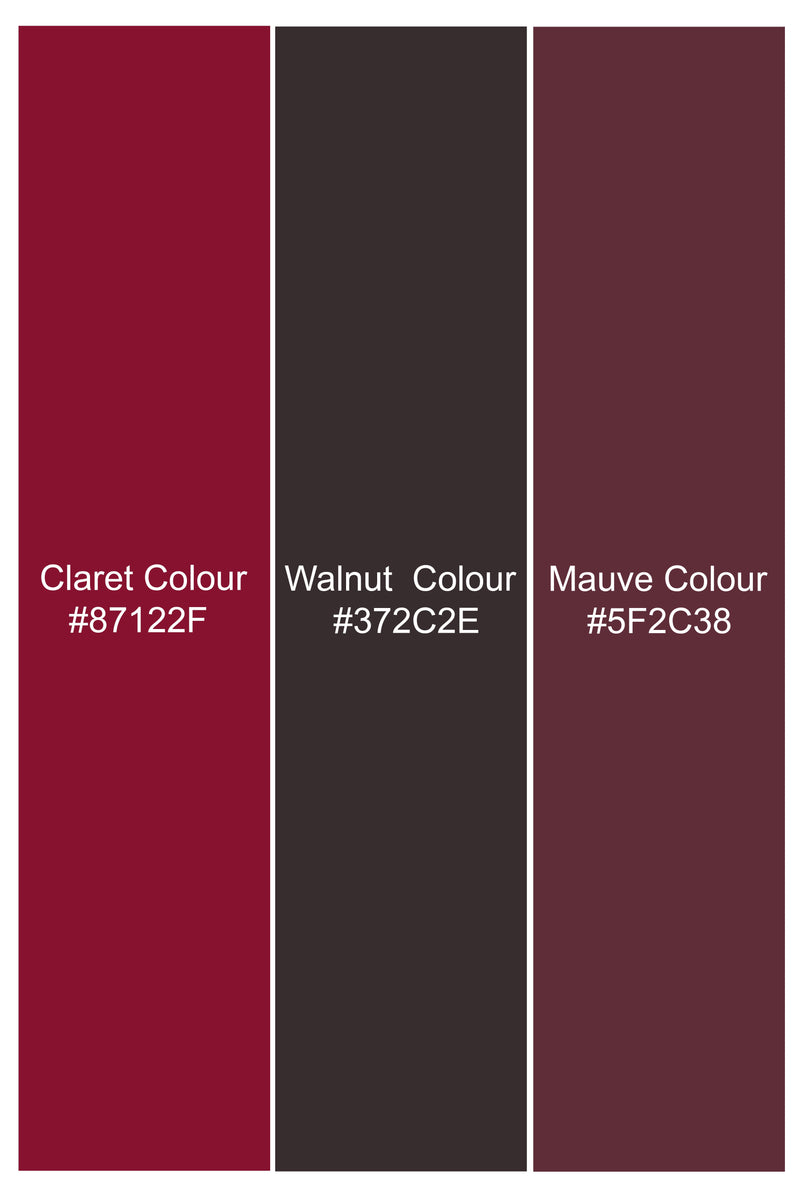 Claret Red and Walnut Brown Checks-Plaid Premium wool blend Double ...
