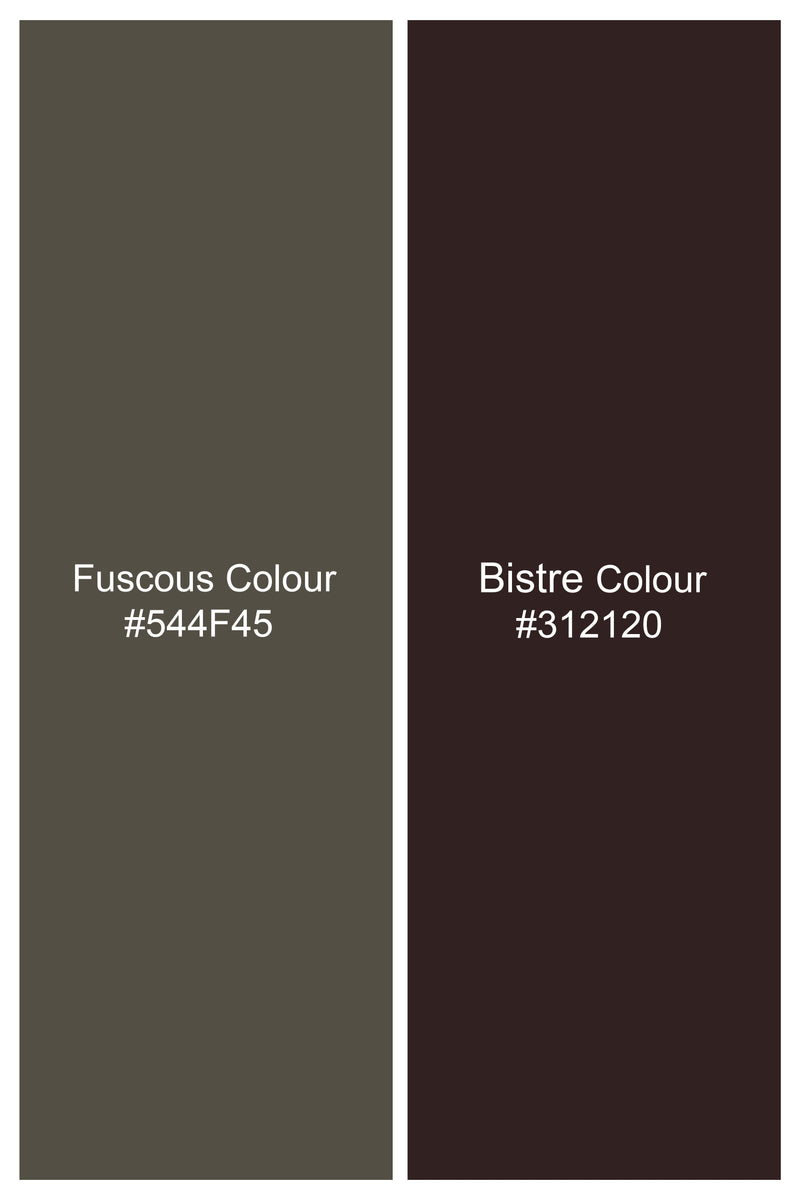 Fuscous Green and Bistre Brown Checks-Plaid Premium Wool Blend Wedding ...